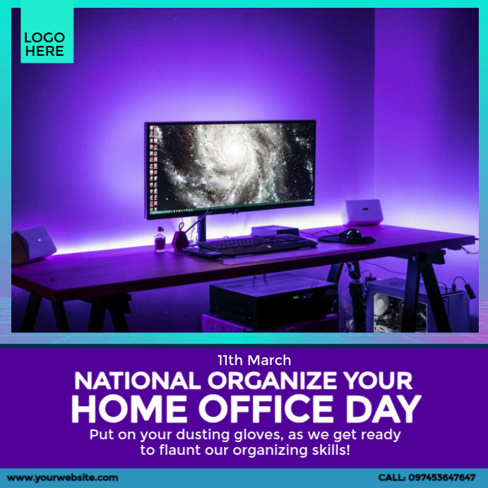 National Organize Your Home Office Day Template | PosterMyWall