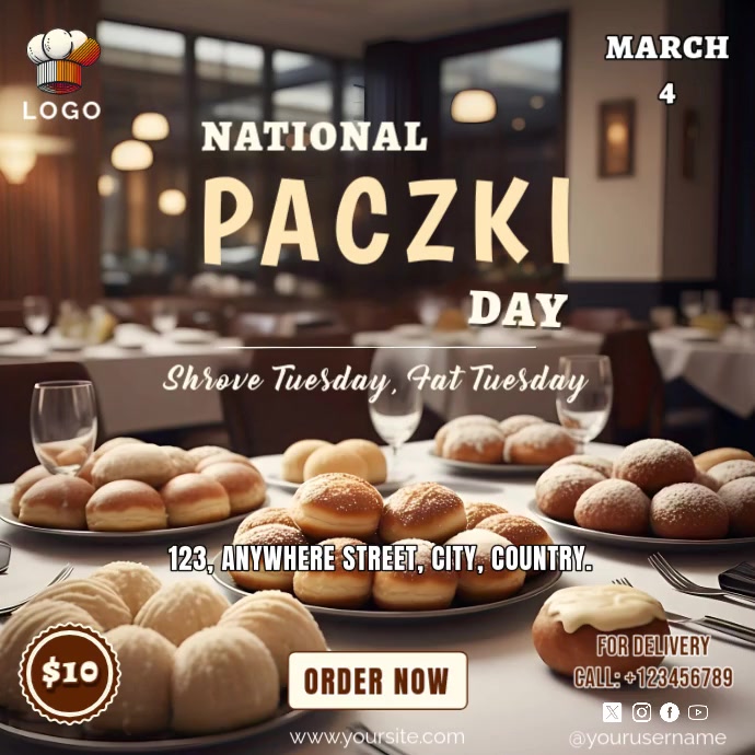 Copy of National Paczki Day | PosterMyWall