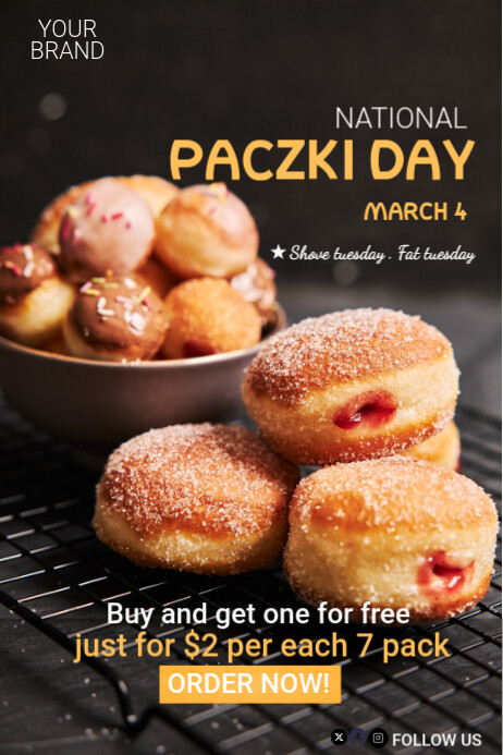 Copy of National Paczki Day Template Poster | PosterMyWall