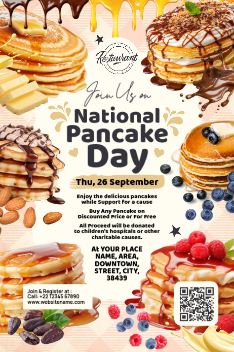 Copy of National Pancake Day Celebration Template | PosterMyWall