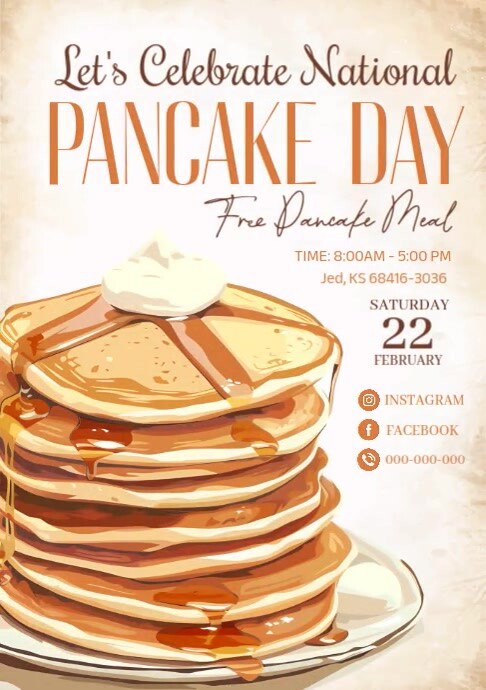 Copy of National Pancake Day | PosterMyWall