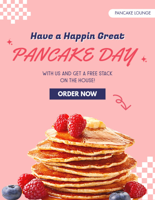 Copy of National Pancake Day Flyer Pink | PosterMyWall