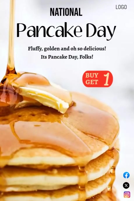 National pancake day video Template | PosterMyWall