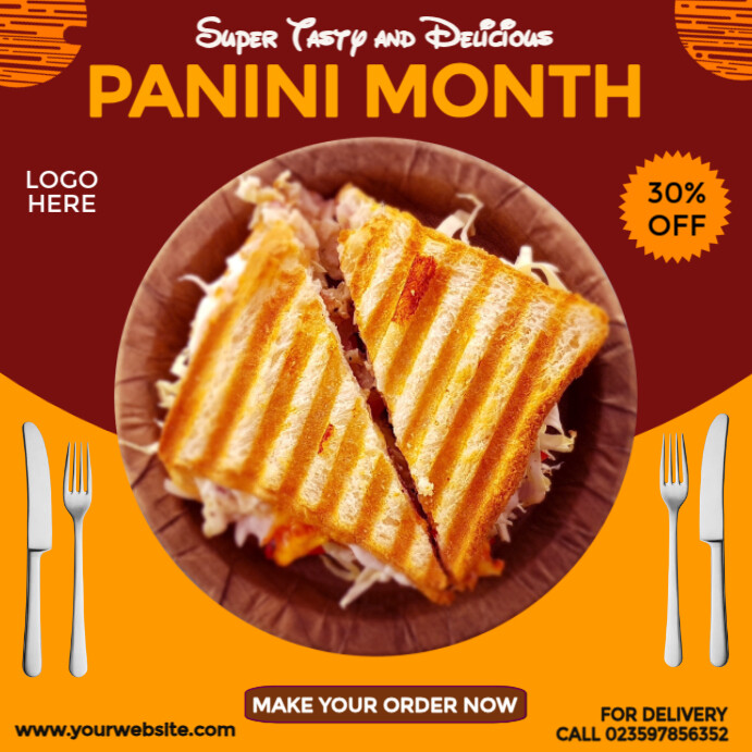 Copy of National Panini Month | PosterMyWall