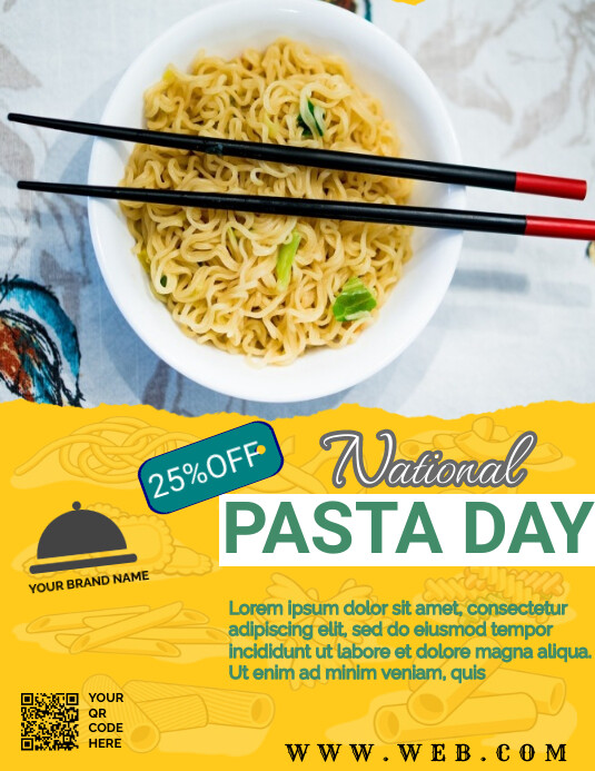 National pasta day Template | PosterMyWall