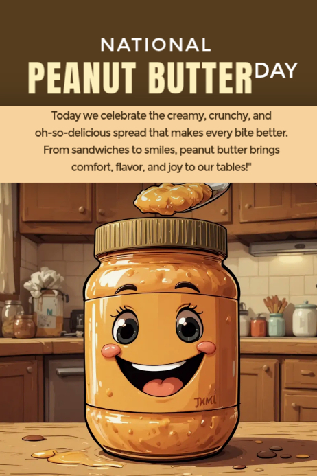 NATIONAL PEANUT BUTTER DAY Template | PosterMyWall