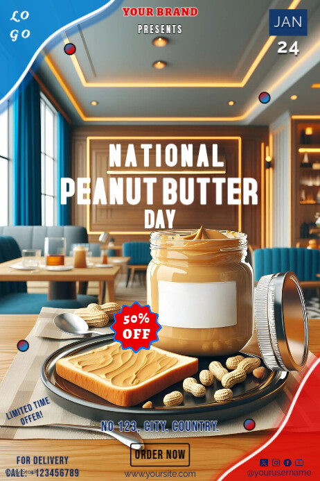 National Peanut Butter Day Template | PosterMyWall