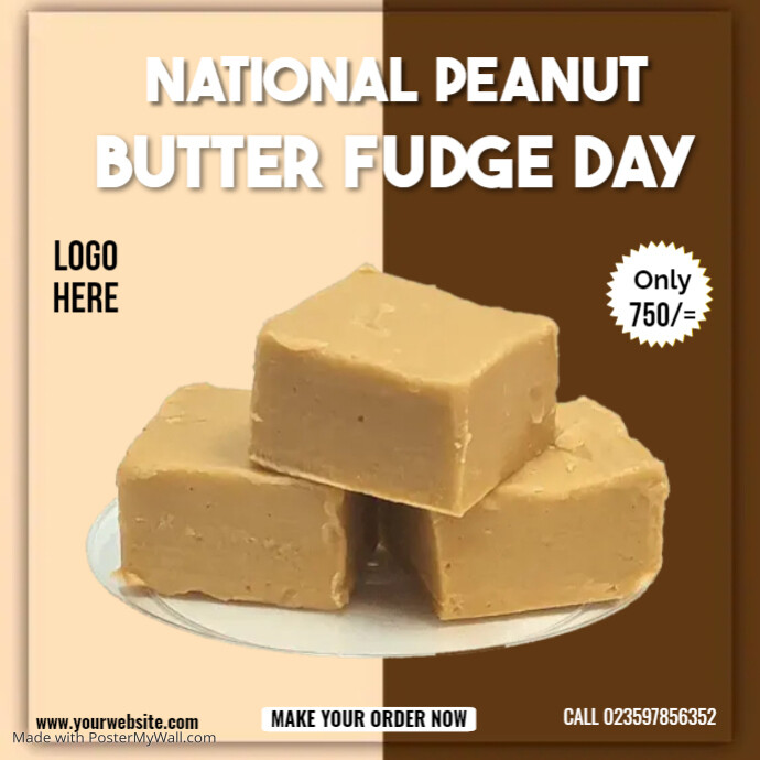 Plantilla de national peanut butter fudge day post | PosterMyWall