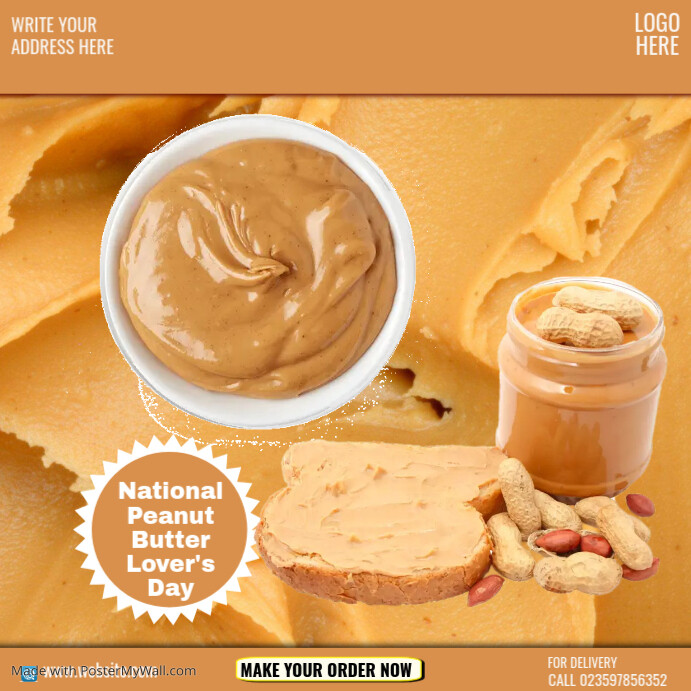 national peanut butter lover's day Template | PosterMyWall