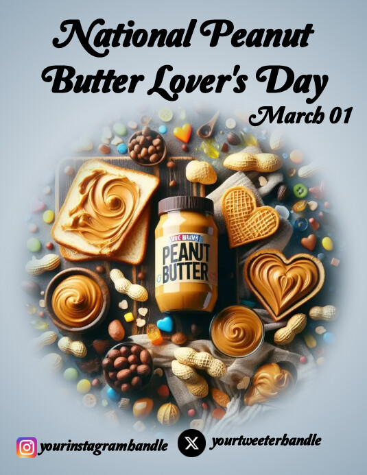 National Peanut Butter Lover's Day Editable F Template | PosterMyWall