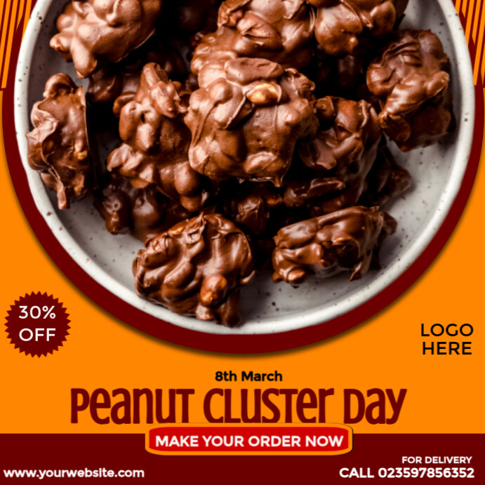 National Peanut Cluster Day Template | PosterMyWall