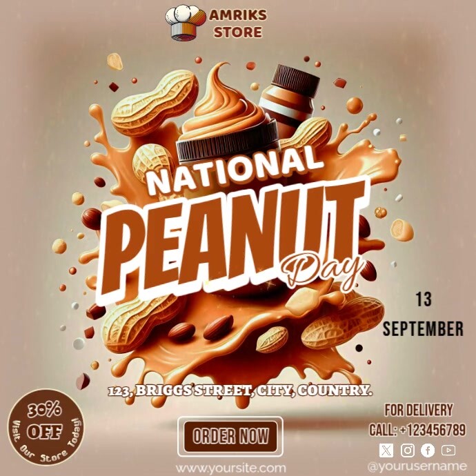 National Peanut Day Template | PosterMyWall