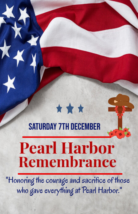 Plantilla de National pearl harbor remembrance day 2024 | PosterMyWall