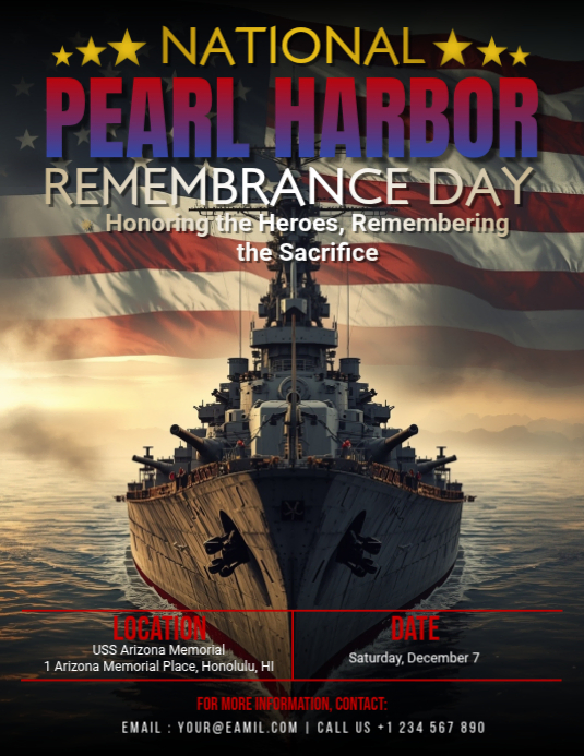 National Pearl Harbor Remembrance Day Flyer (us Letter) Template ...