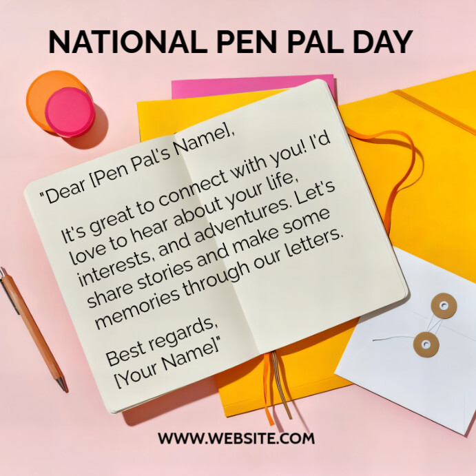 Copy of National pen pal day | PosterMyWall