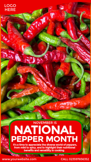 National Pepper Month Template | PosterMyWall