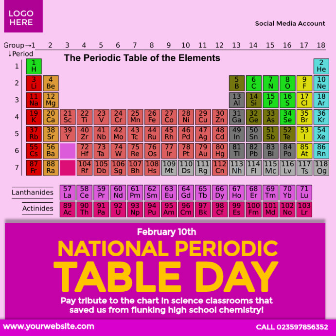 National Periodic Table Day Template | PosterMyWall