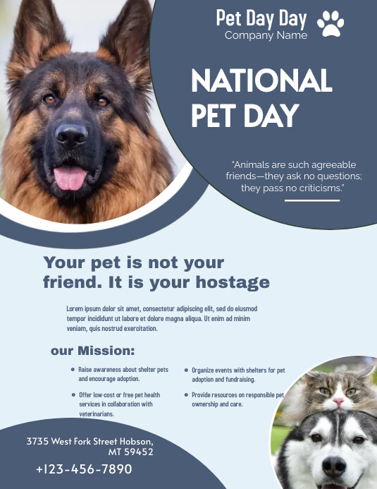 National Pet Day Flyer Template | PosterMyWall