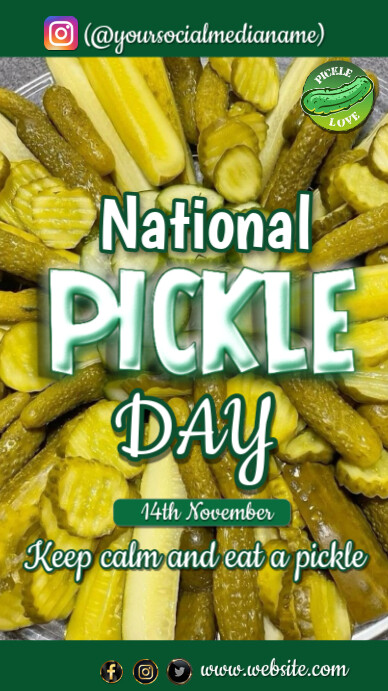 Plantilla de National pickle day 11 November | PosterMyWall