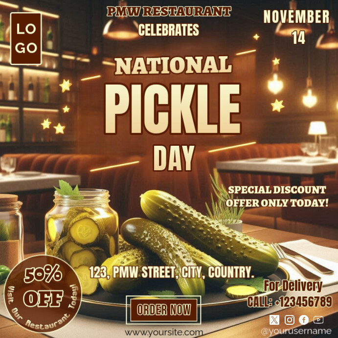 Copy of National Pickle Day | PosterMyWall