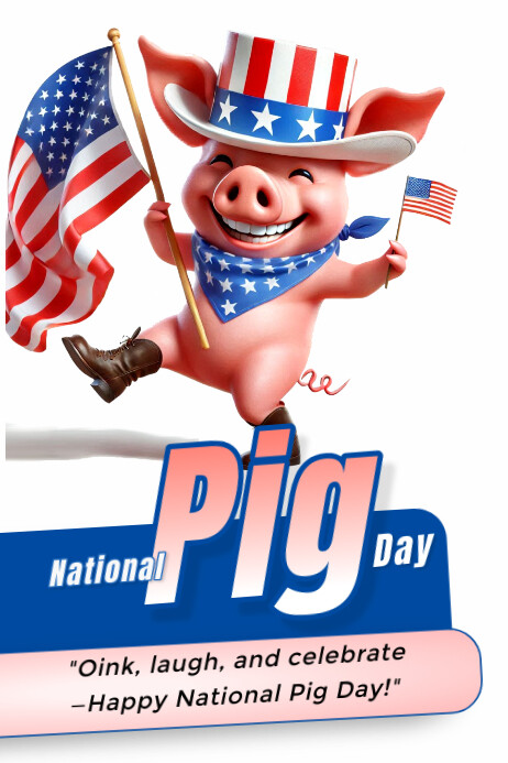 Plantilla de National pig day | PosterMyWall