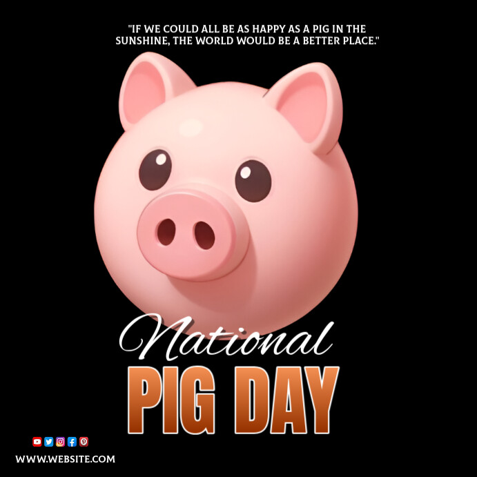 National pig day Template | PosterMyWall