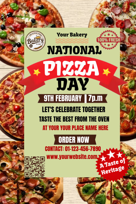 Plantilla de National Pizza Day flyer | PosterMyWall