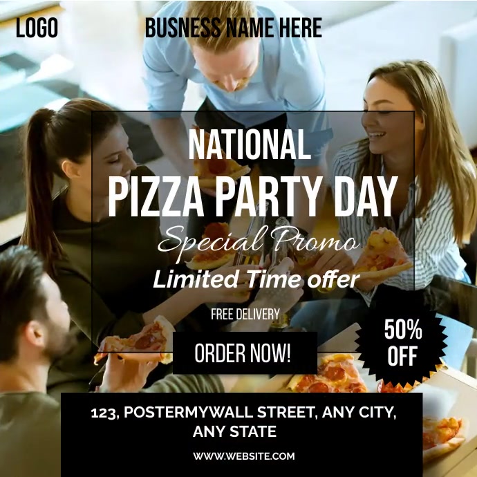 National pizza party day Template | PosterMyWall