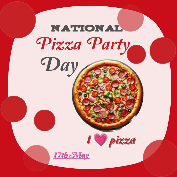 National pizza party day poster template | PosterMyWall