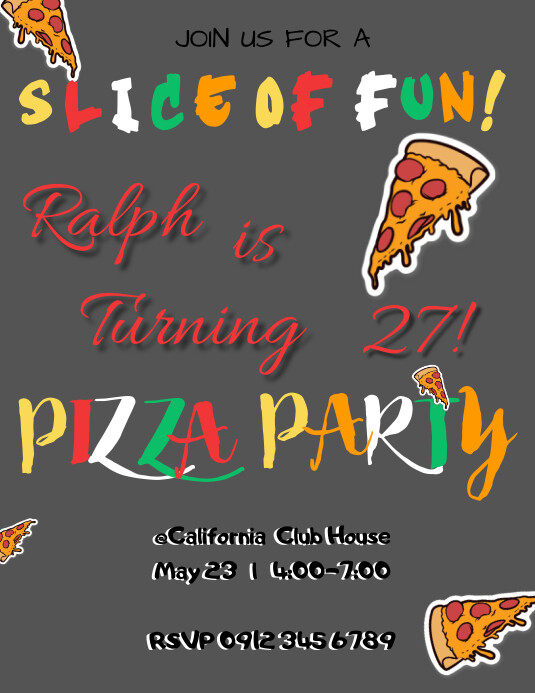 National Pizza Party Template | PosterMyWall