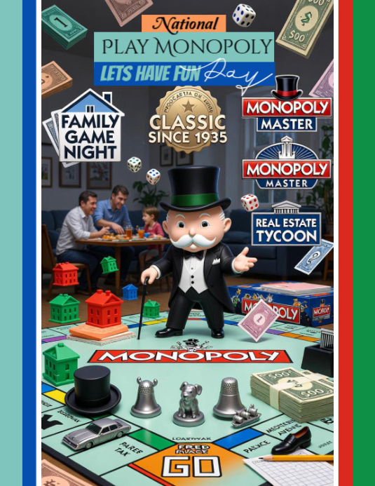 National Play Monopoly Day Template | PosterMyWall