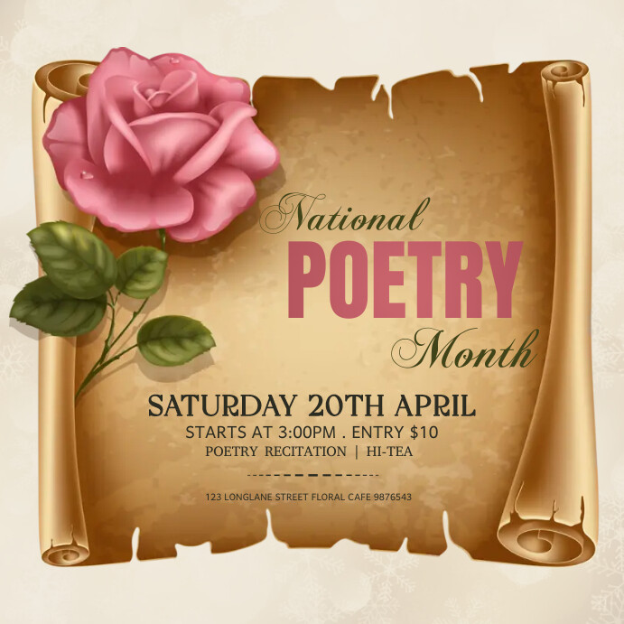 National Poetry Month Template | PosterMyWall