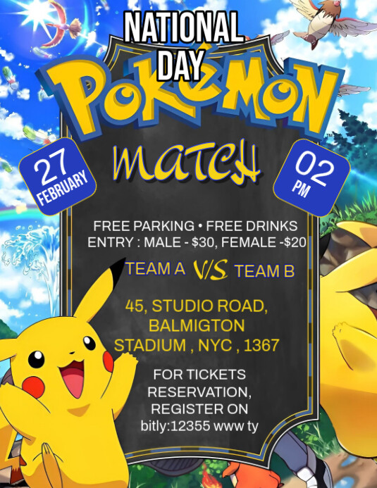 National Pokemon party match Template | PosterMyWall