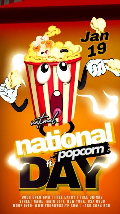 National Popcorn Day Celebrarion Template | PosterMyWall