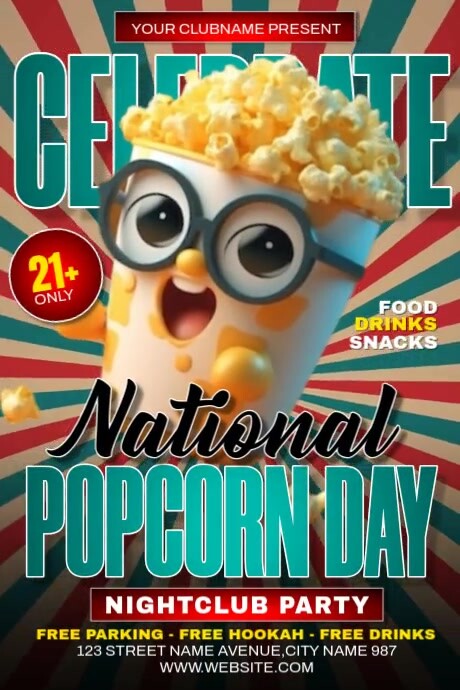 National Popcorn Day Celebration Template | PosterMyWall