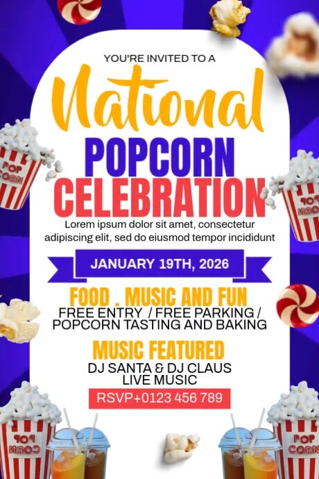 National Popcorn Day Celebration Template | PosterMyWall