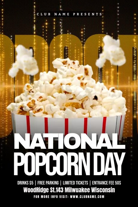 National Popcorn Day Template | PosterMyWall