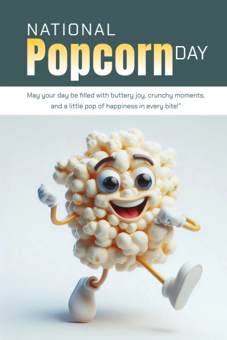 National popcorn day Template | PosterMyWall