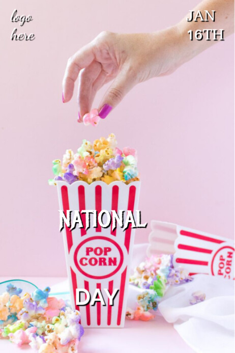 National popcorn day Template | PosterMyWall