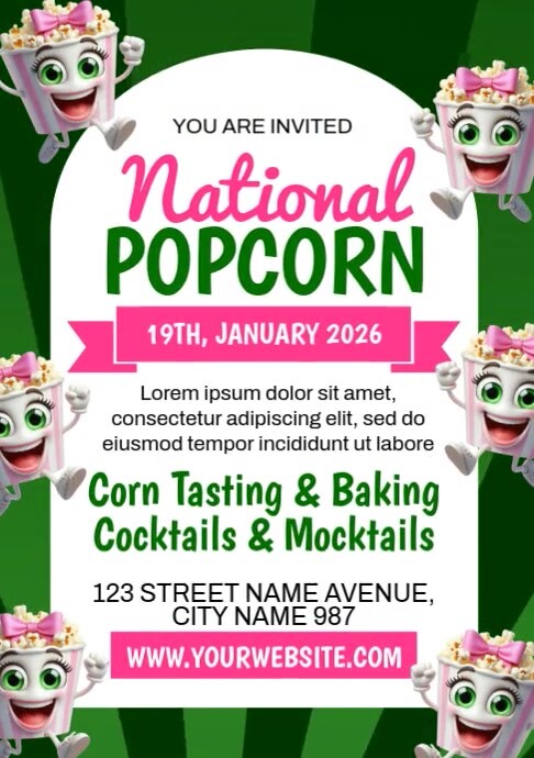 National Popcorn Day Template | PosterMyWall