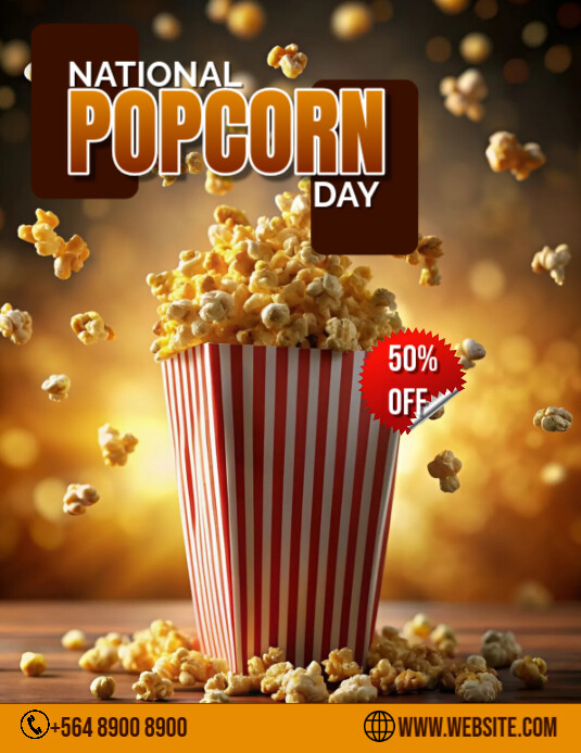 National popcorn day Template | PosterMyWall
