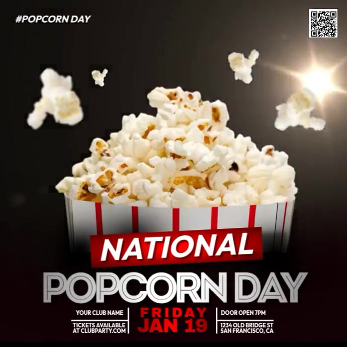 National Popcorn Day Event Template | PosterMyWall