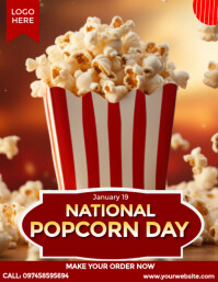 National popcorn lovers day 2025 flyer Template | PosterMyWall