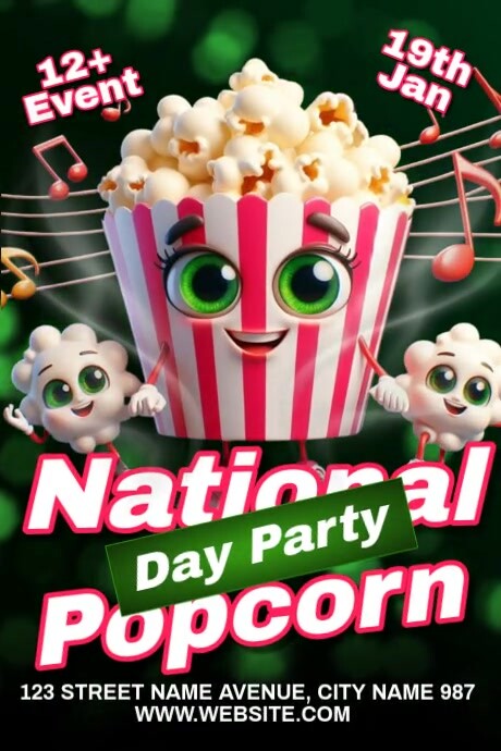 National Popcorn Day Party Template | PosterMyWall