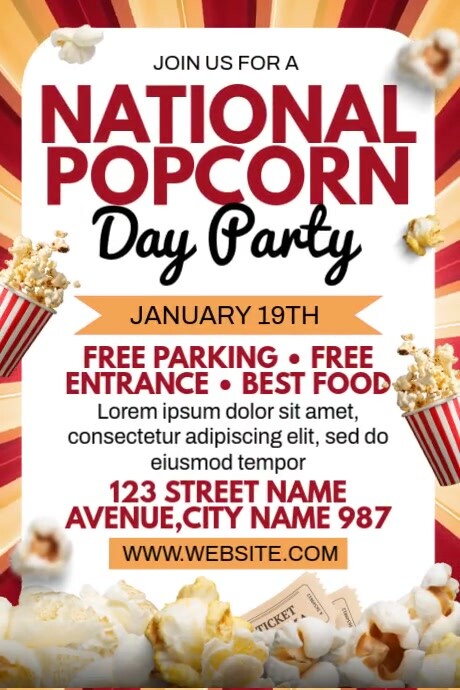 Copy of National Popcorn Day Party | PosterMyWall