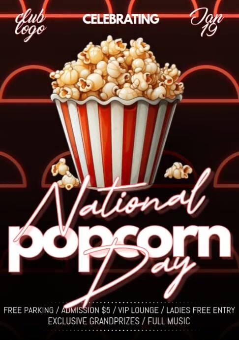 National Popcorn Day Party Template | PosterMyWall