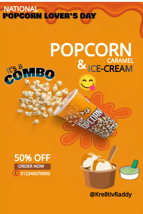 National Popcorn Lover's Day Template | PosterMyWall