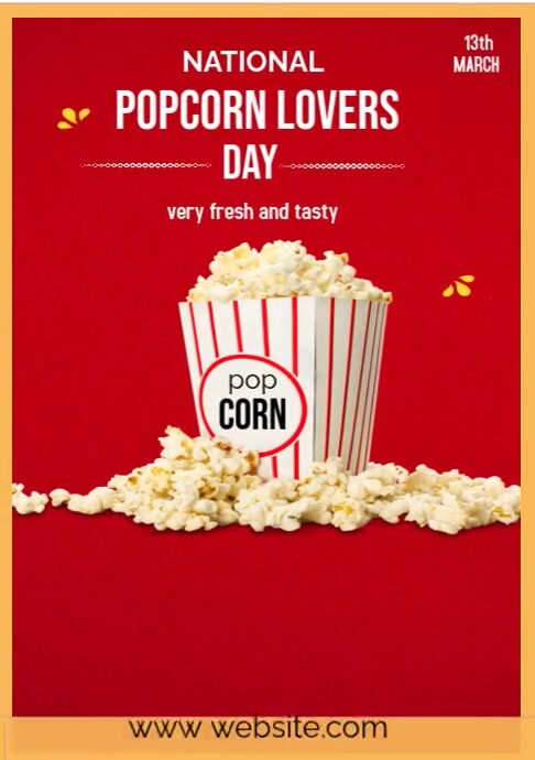 National popcorn lovers day 2025 flyer Template | PosterMyWall