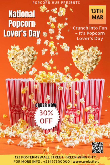 Plantilla de National popcorn lovers day | PosterMyWall