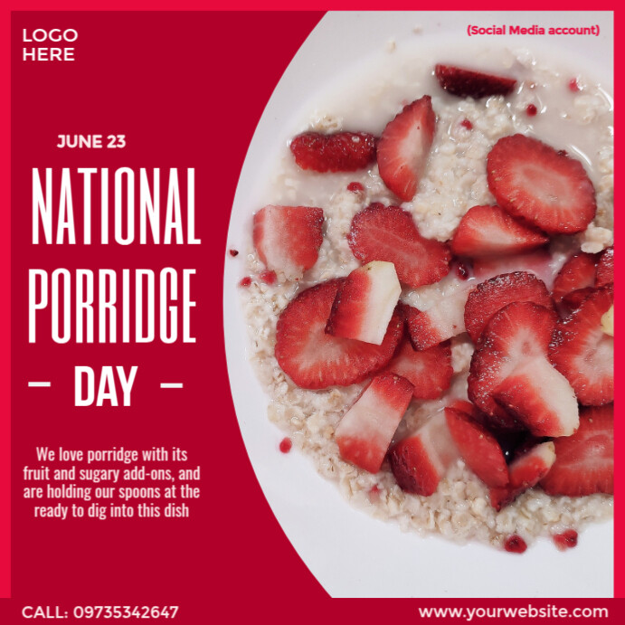 Plantilla de National Porridge Day poster | PosterMyWall